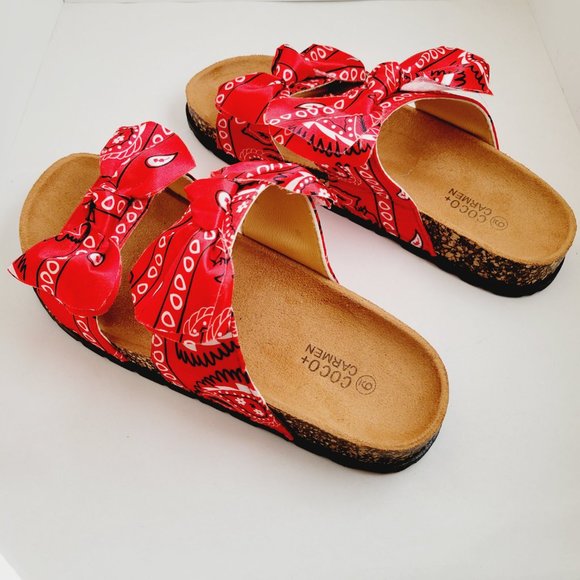 Coco + Carmen | Shoes | Cocoa Carmen Bandana Printed Knotted Sandals ...